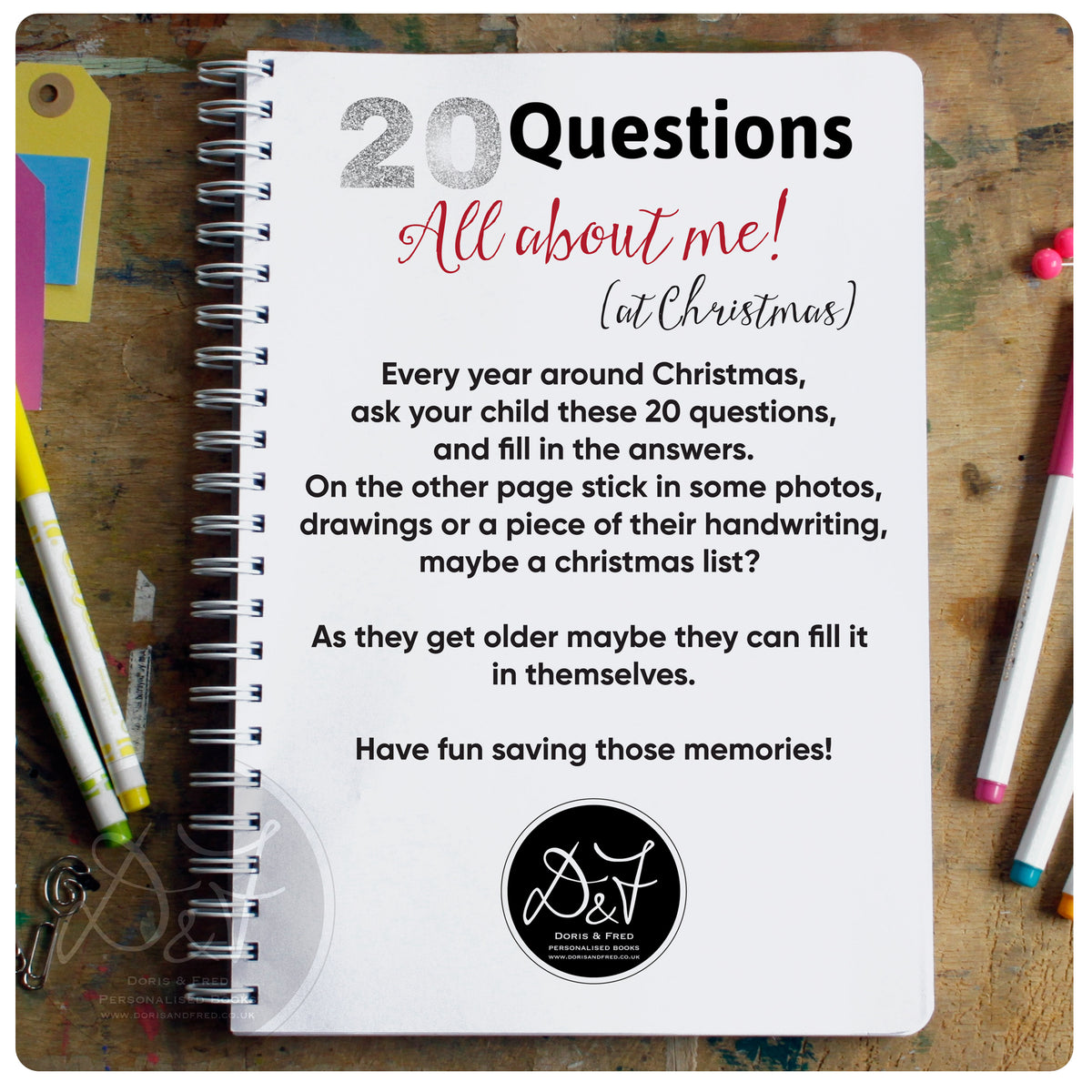 All about me 20 Questions - Christmas Interview Scrapbook – Doris & Fred