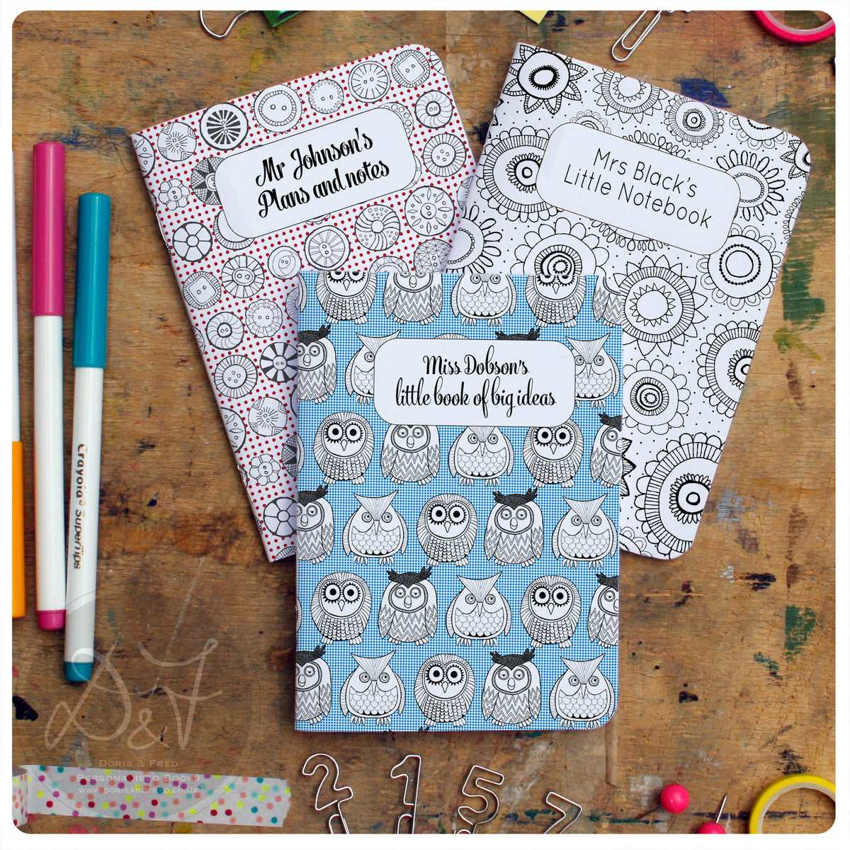 3 mix and match A6 personalised pocket notebooks *now with a choice of ...
