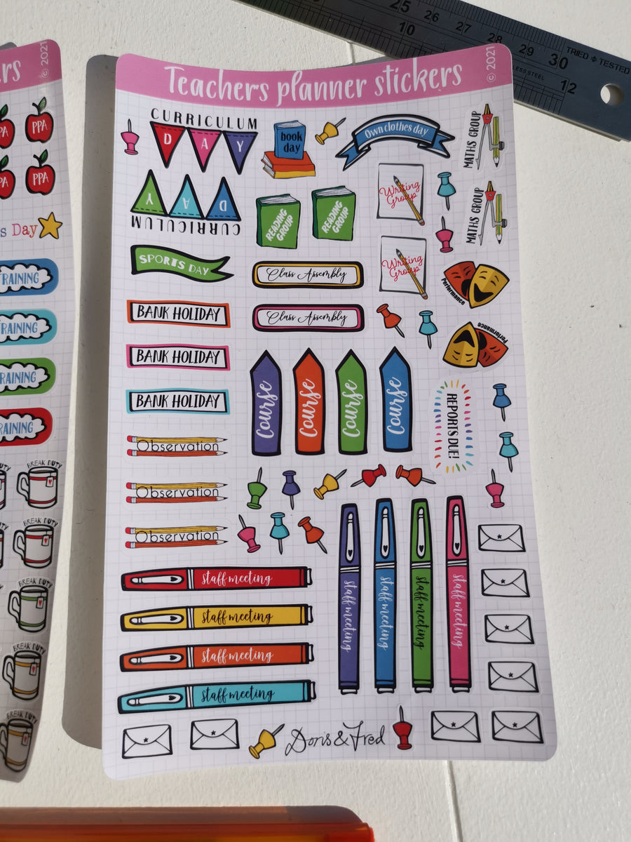 Teachers planner sticker set – Doris & Fred